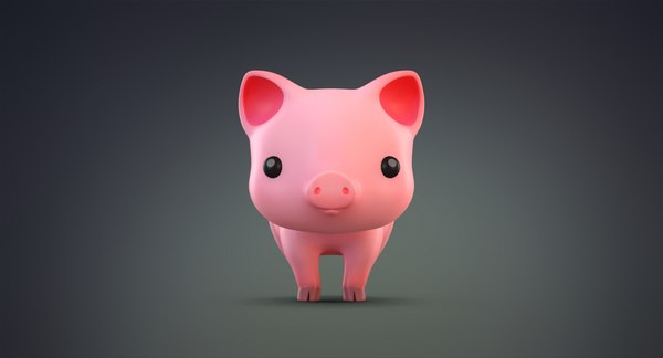 3D cute cartoon pig model - TurboSquid 1322930