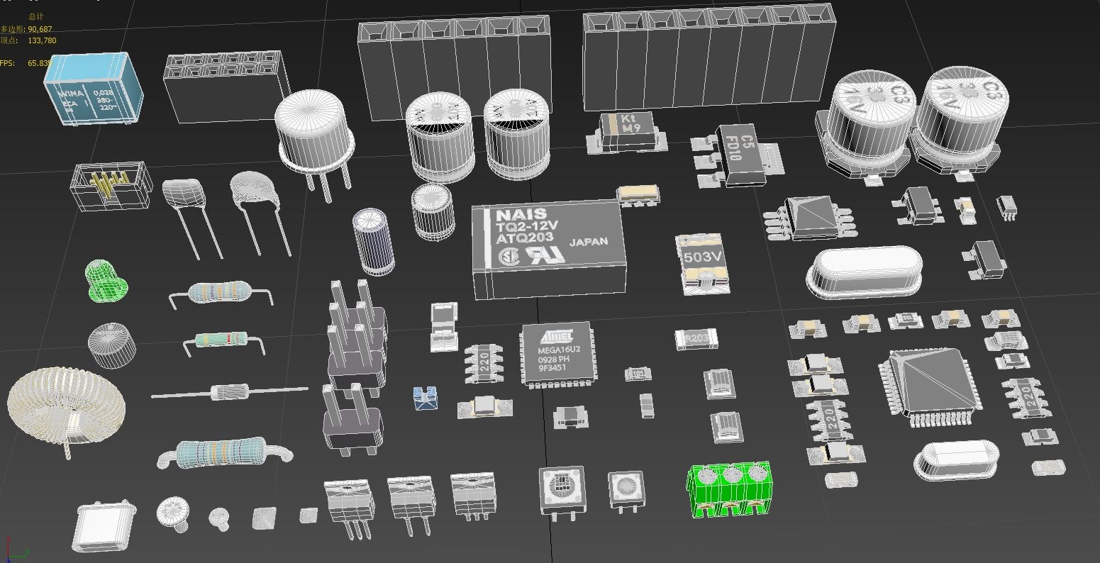 modèle 3D de Composants électroniques pour circuit imprimé - TurboSquid ...