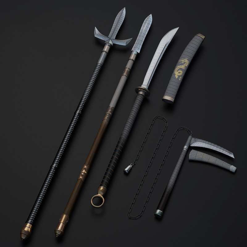 Weapons japanese traditional 3D model - TurboSquid 1323213
