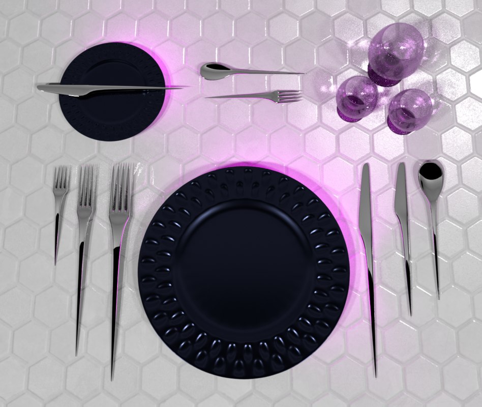 3D dinner setting plate futuristic model - TurboSquid 1323313