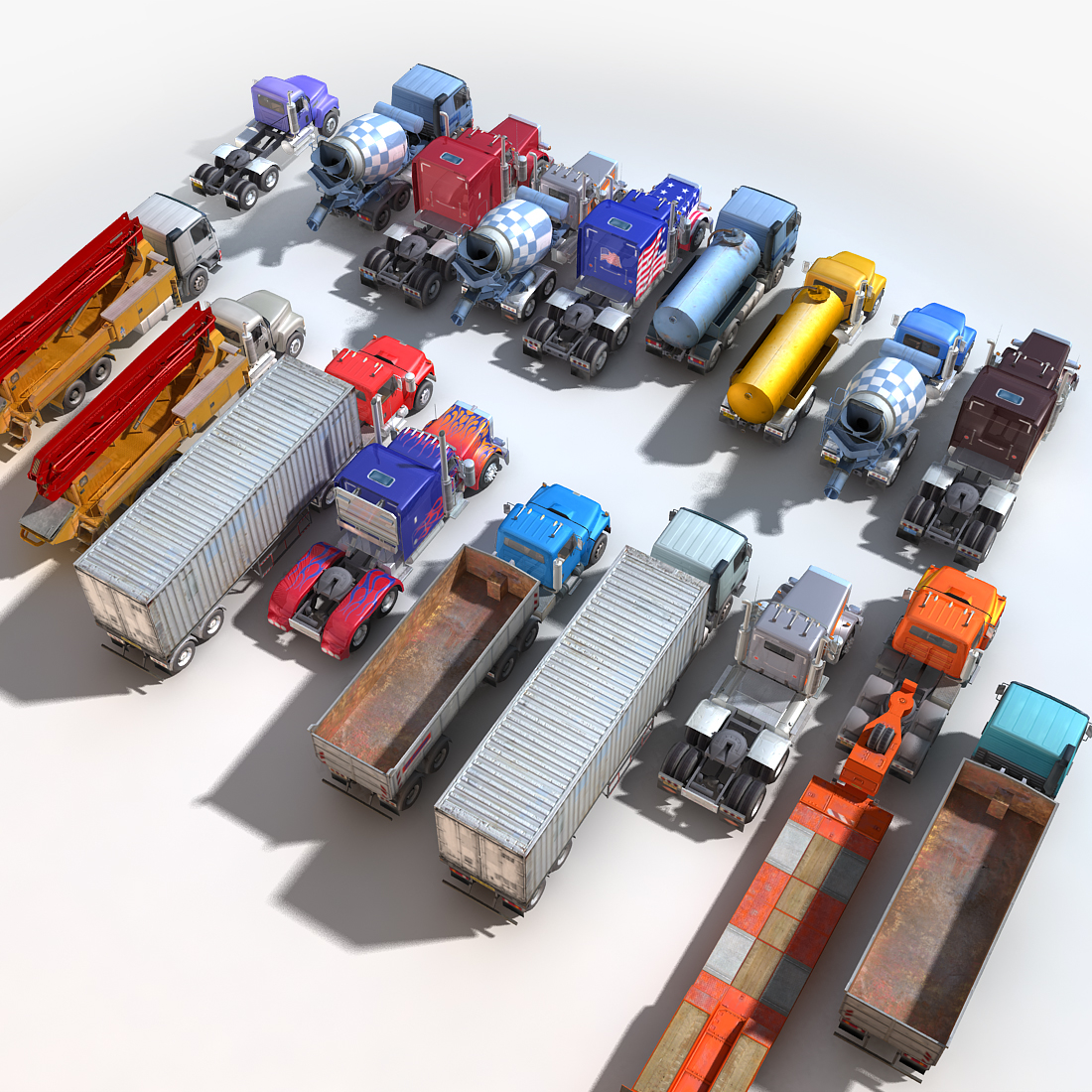 3D 18 semi trucks model - TurboSquid 1323823