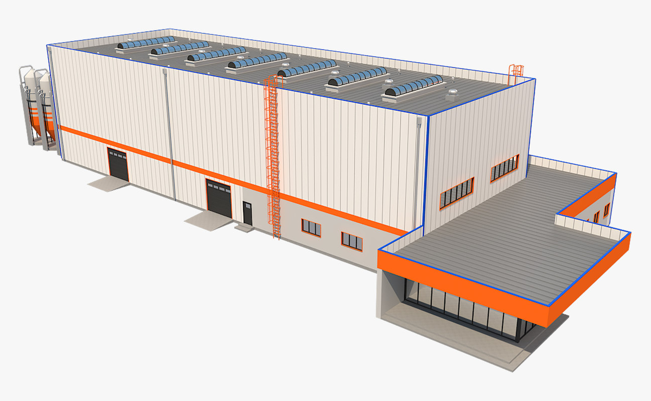 3D industrial building model - TurboSquid 1324029