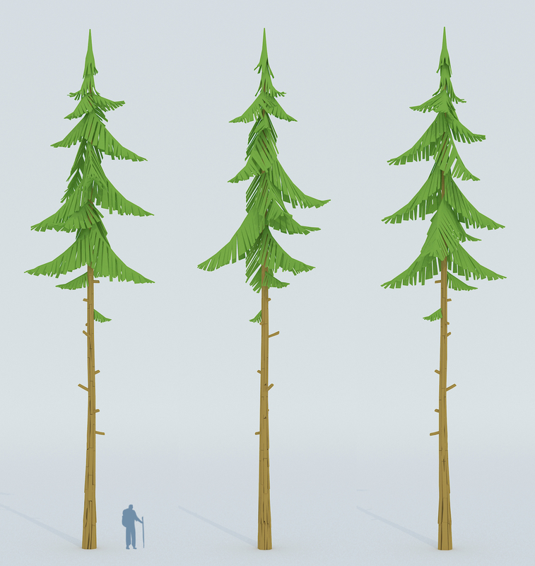 Cartoon forest spruce model - TurboSquid 1324760