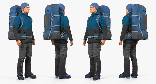 3D model winter hiking clothes backpack - TurboSquid 1324856