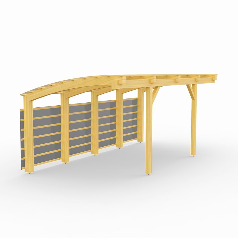 Carport wood 3D model - TurboSquid 1325029
