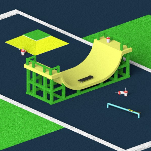 skate ramps 3d model
