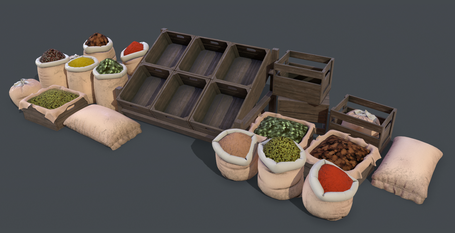 Market containers model - TurboSquid 1325162