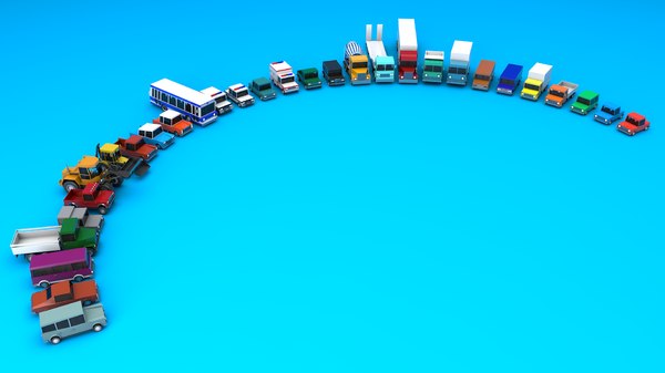 3d model of classic van minivan