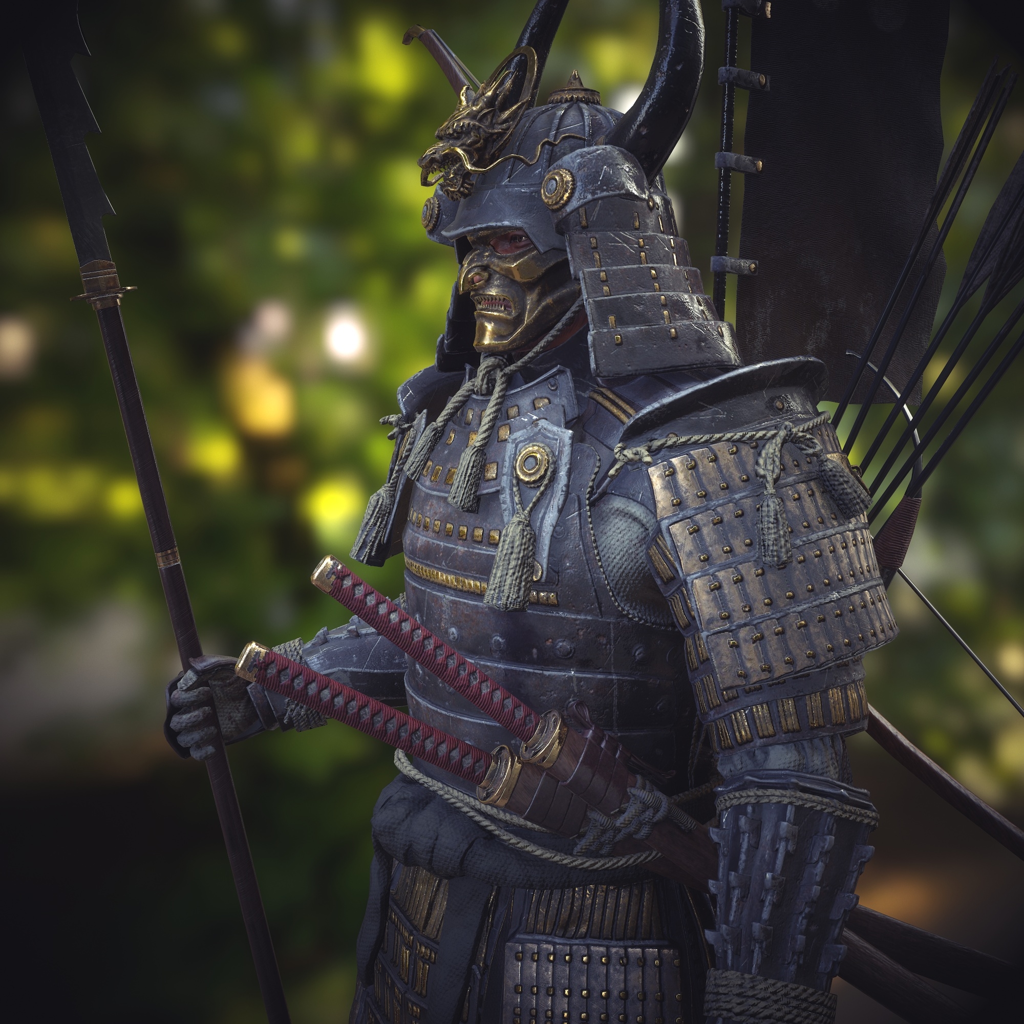 Samurai character unity rigged 3D model - TurboSquid 1325881