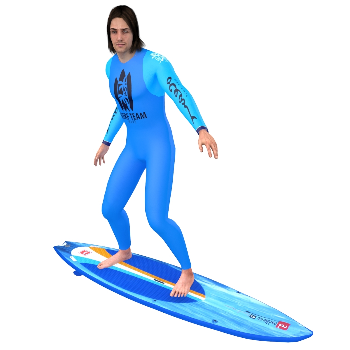 3D pack rigged surfer model - TurboSquid 1326030