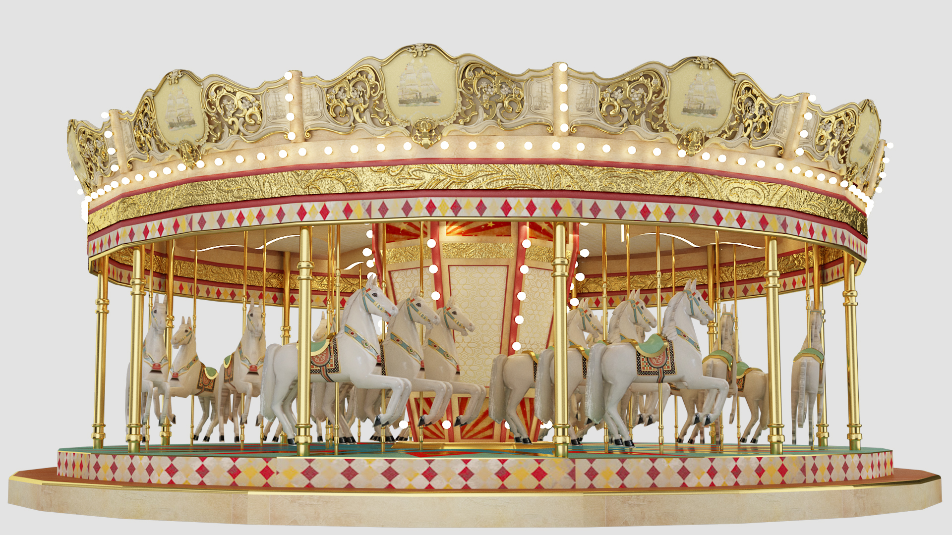 Carousel ride 3D model - TurboSquid 1326994