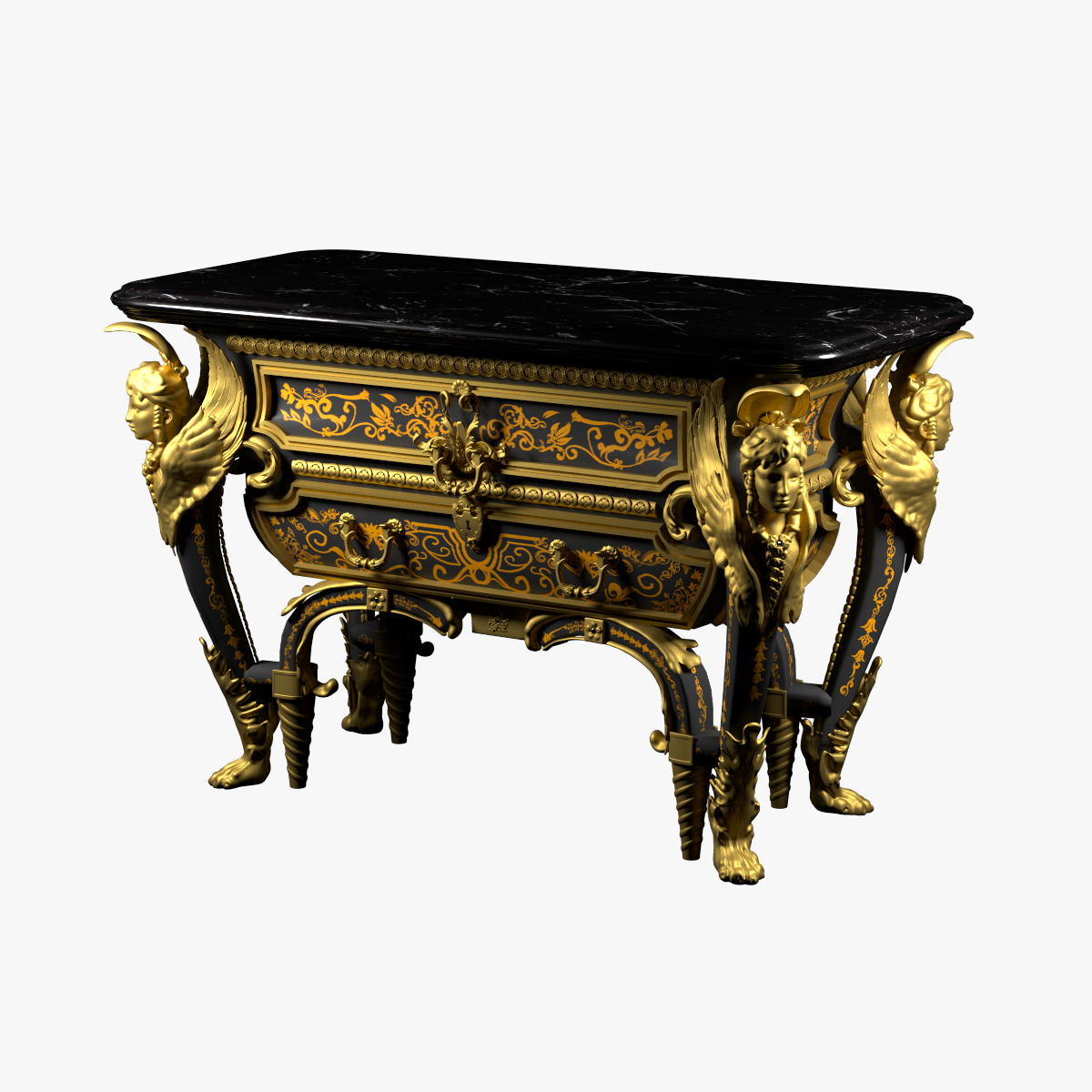 3D chest c boulle model - TurboSquid 1327314
