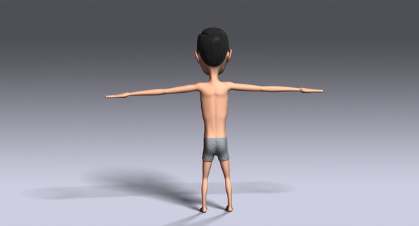 Cartoon skinny guy character 3D model - TurboSquid 1327415