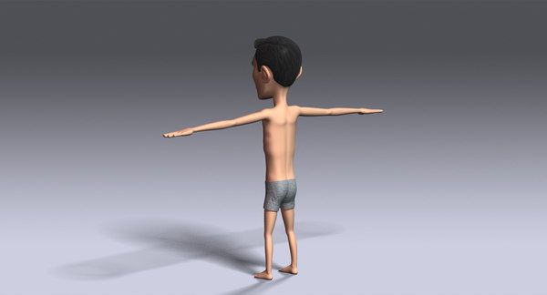 Cartoon skinny guy character 3D model - TurboSquid 1327415