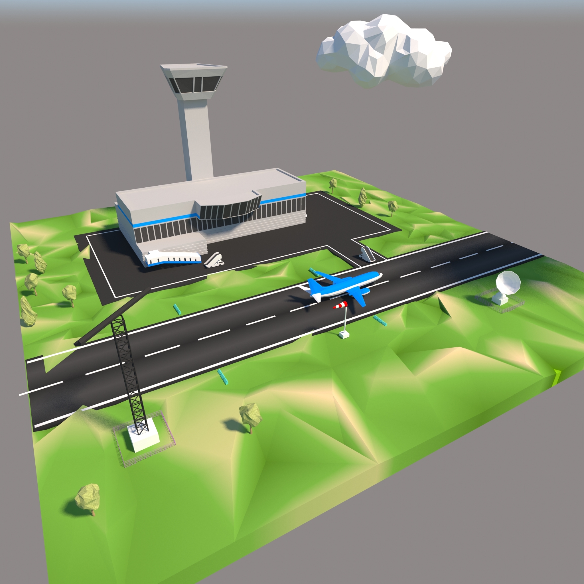 3D cartoon airport - TurboSquid 1327489