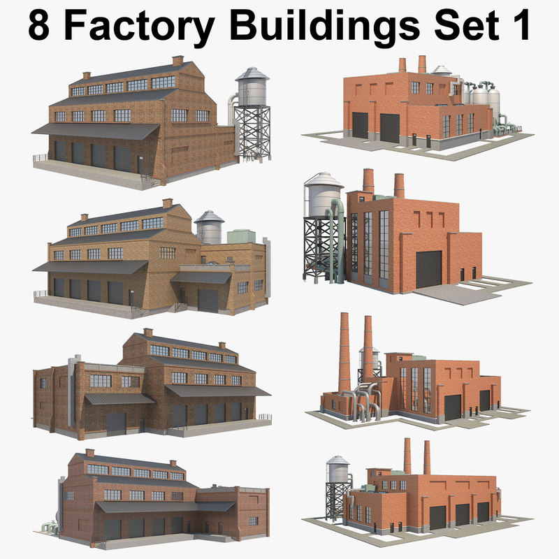 3D building factory - TurboSquid 1327660