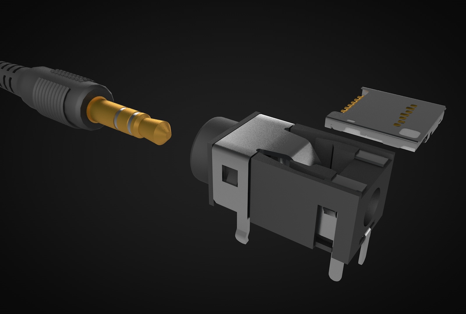 modèle 3D de prise jack audio et fente micro sd - TurboSquid 1328020