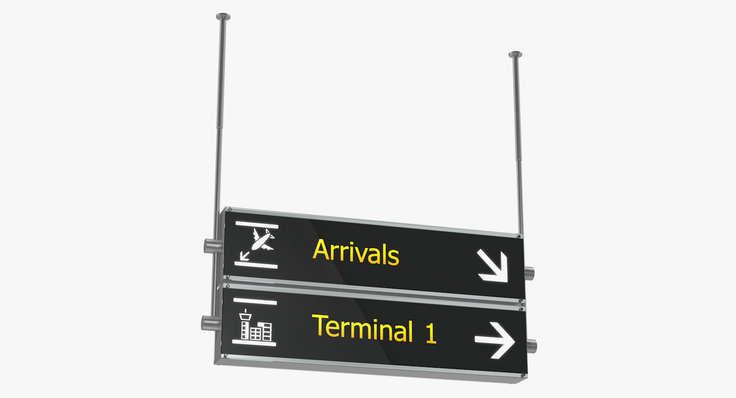 Airport signs arrivals terminal 3D - TurboSquid 1328511