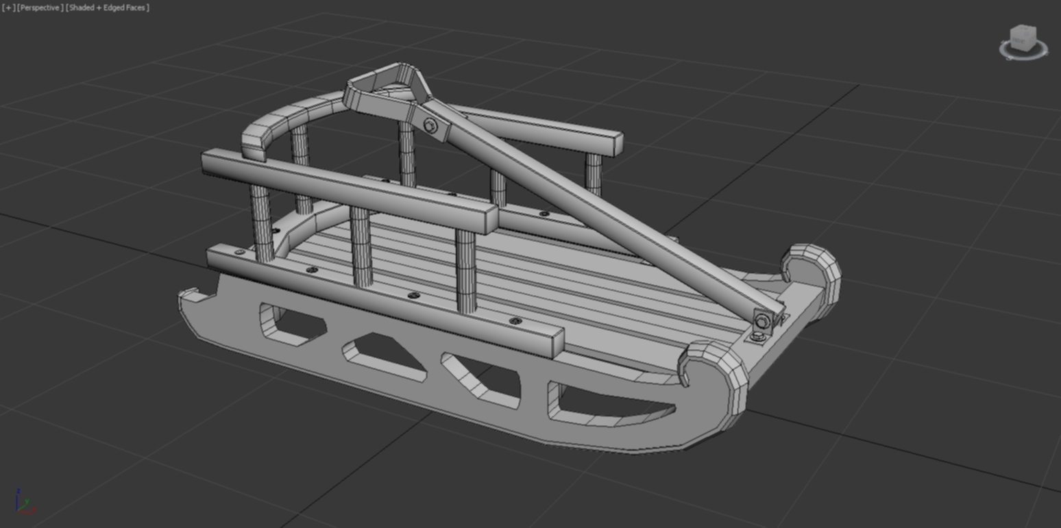 Snow sled 3D model - TurboSquid 1328568