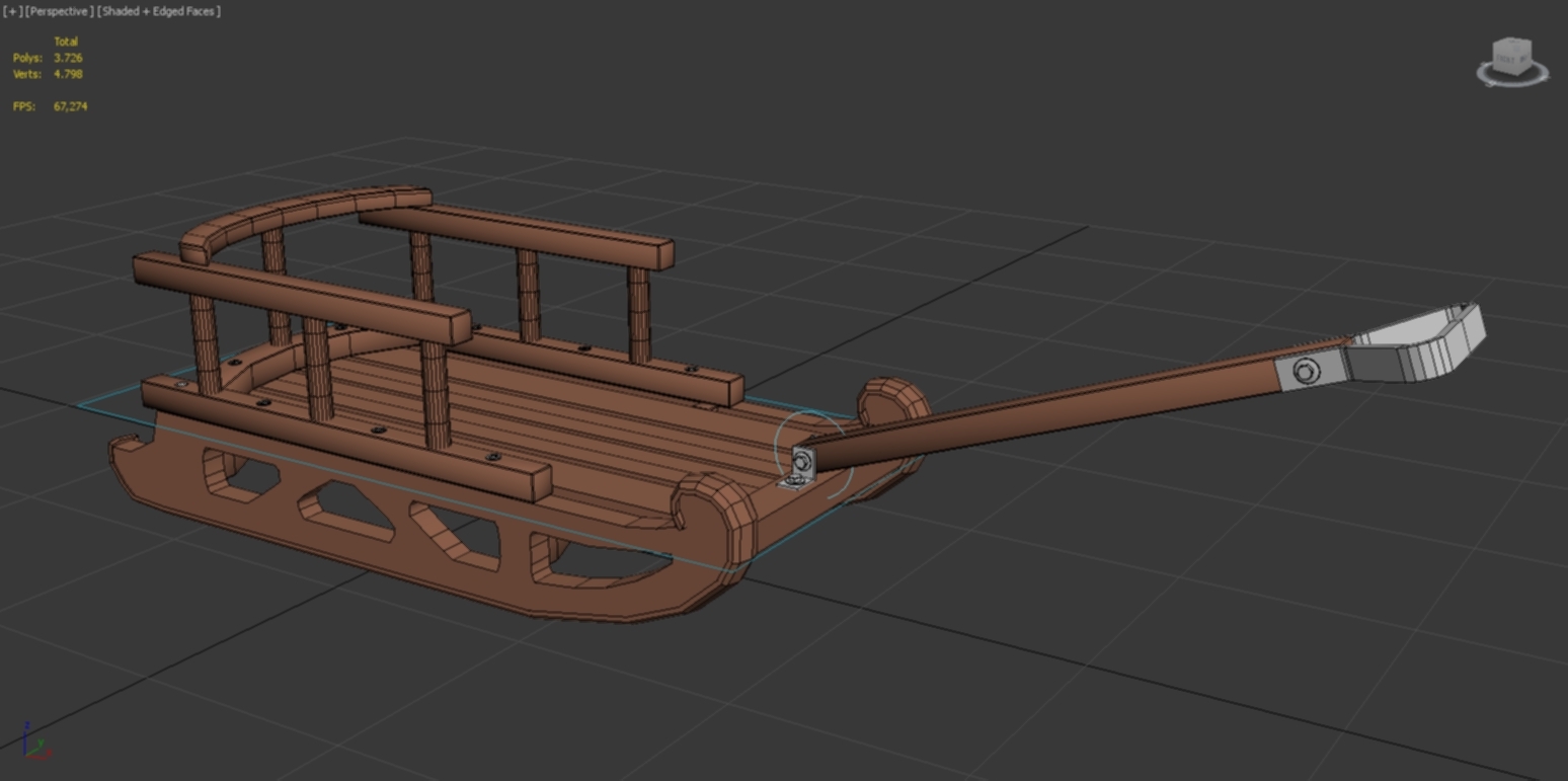 Snow sled 3D model - TurboSquid 1328568