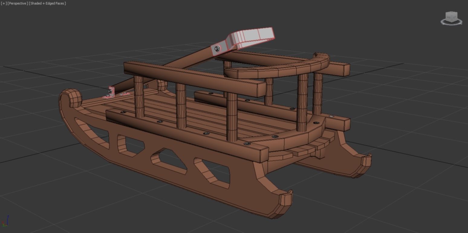 Snow sled 3D model - TurboSquid 1328568