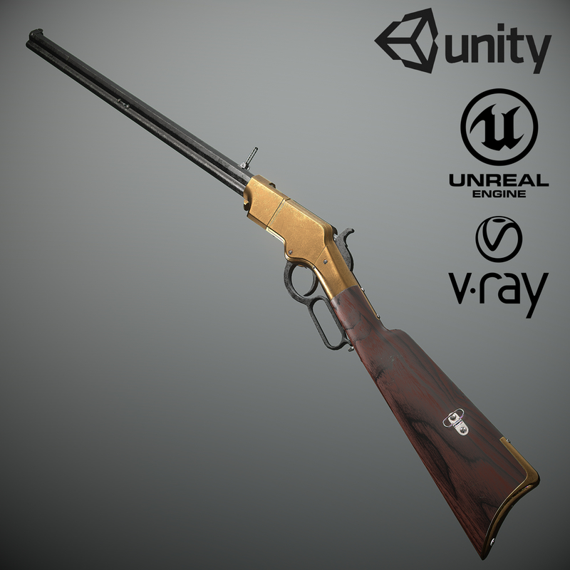 Henry rifle 3D model - TurboSquid 1328784