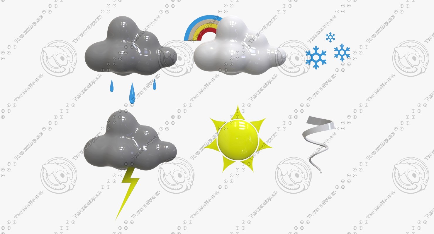 3D weather icons - TurboSquid 1328877