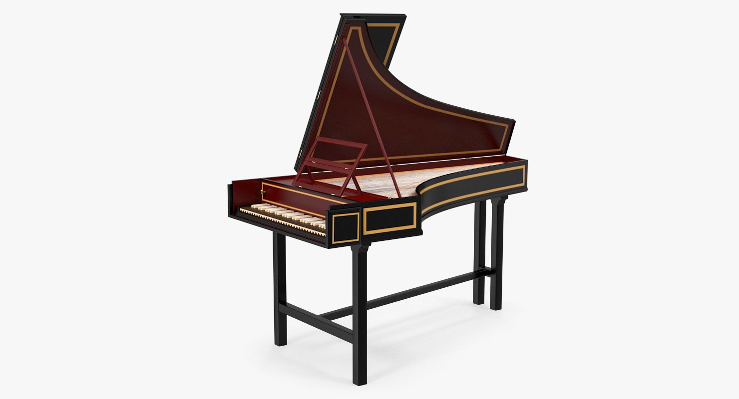 Classic harpsichord keyboard model - TurboSquid 1329083