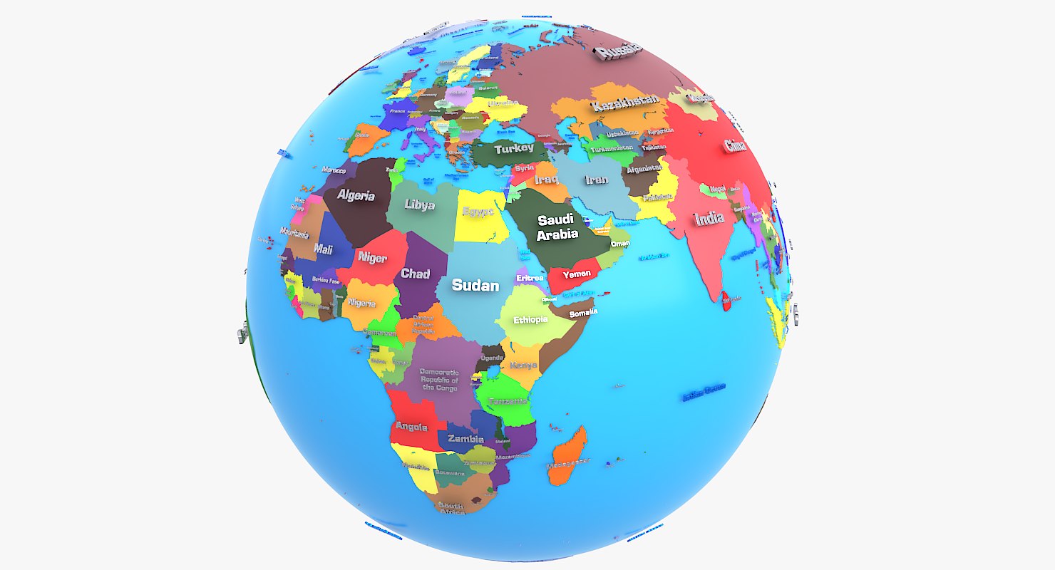 3D model geopolitical earth globe world - TurboSquid 1329308