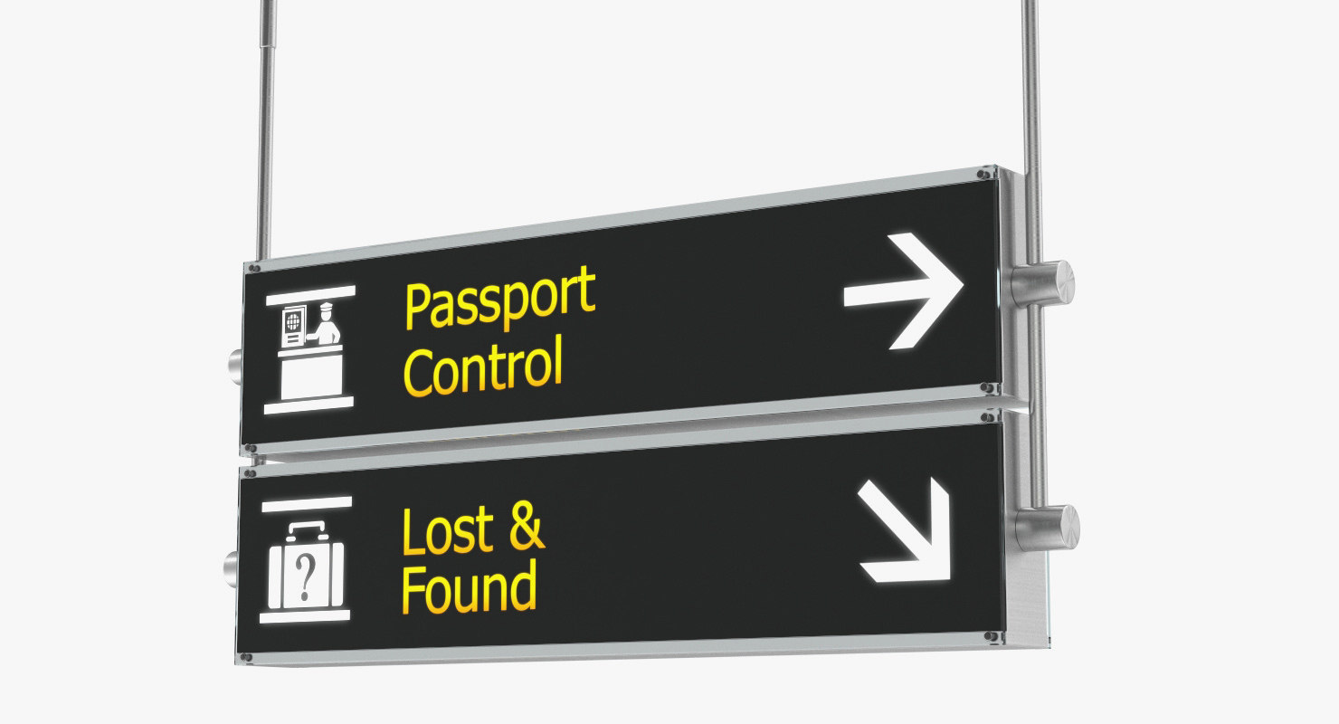 Airport signs passport control model - TurboSquid 1329413