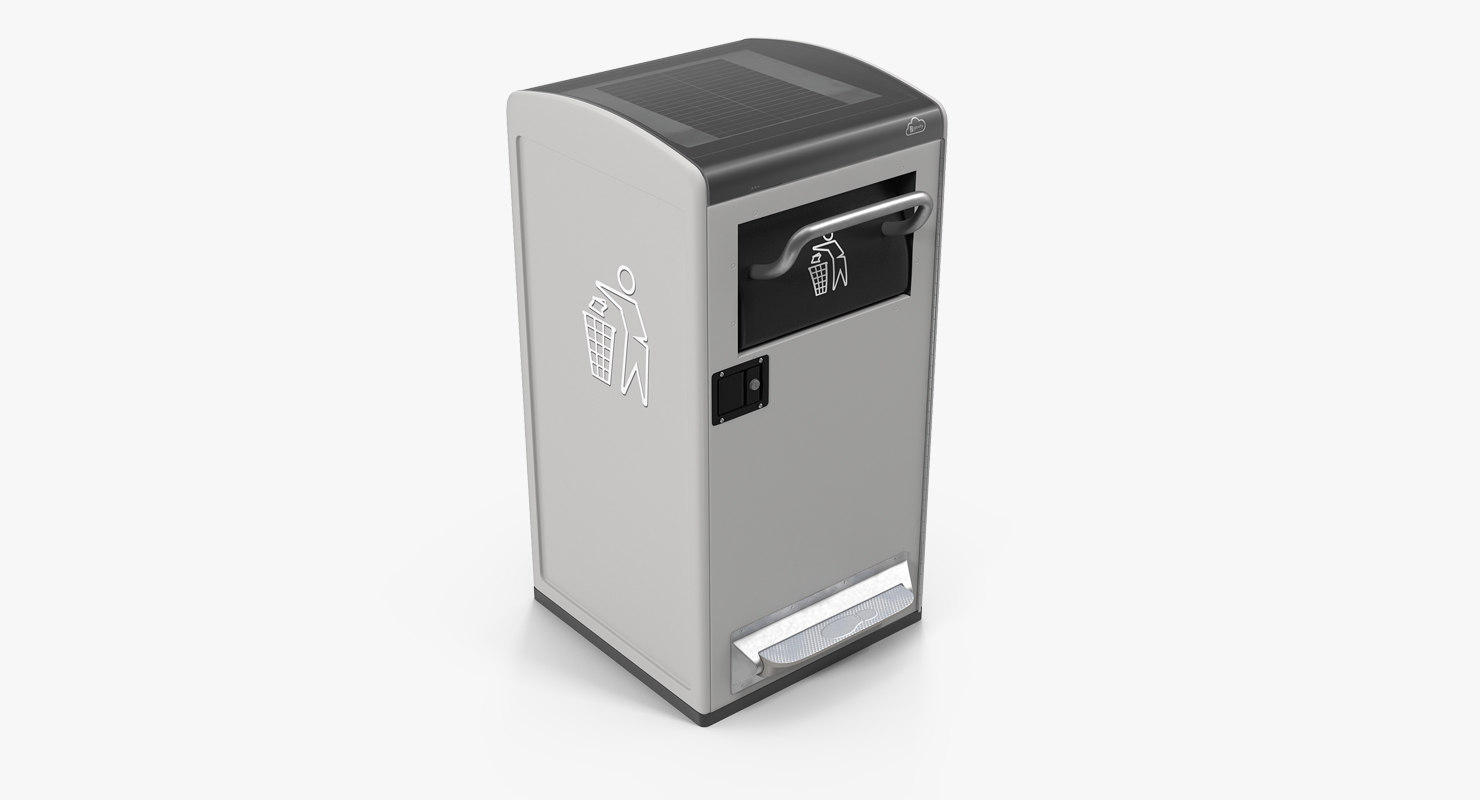 Modern solar smart bin 3D model - TurboSquid 1329638