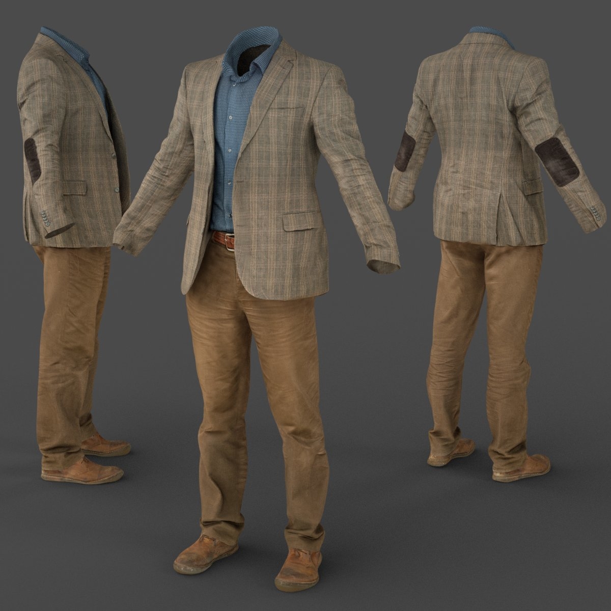 Male clothing outfit 3D model - TurboSquid 1329832