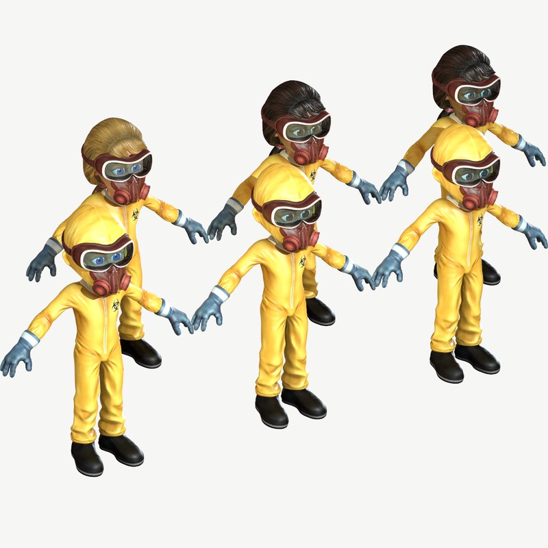 3D child girl hazmat suit model - TurboSquid 1330292