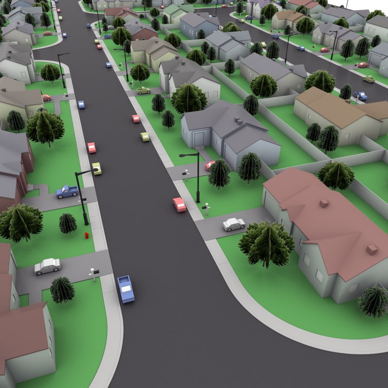 Neighborhood blocks 3D - TurboSquid 1330405