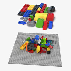 3d lego bricks model