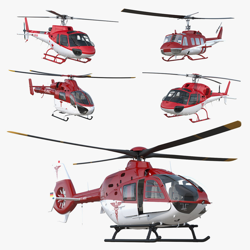 Rigged air ambulance helicopters model - TurboSquid 1331469