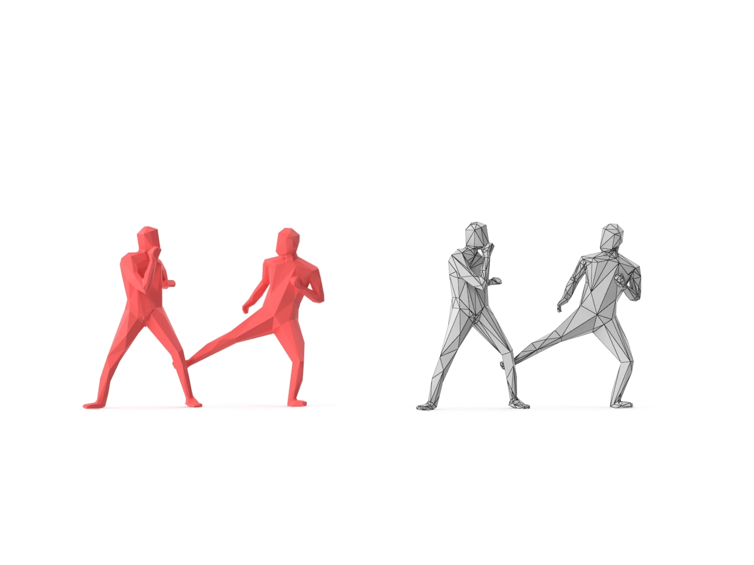 People fighting pose 3D model - TurboSquid 1331636