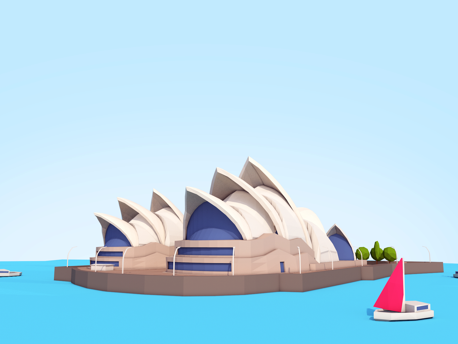 Cartoon sydney opera house 3D - TurboSquid 1331795