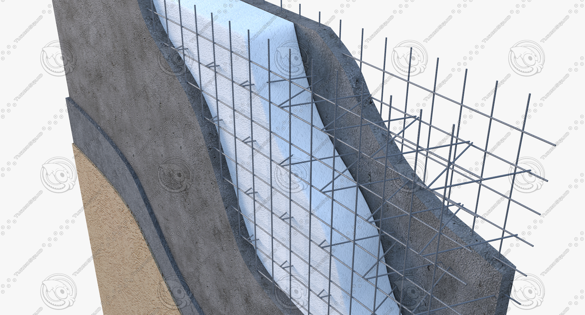modelo 3d Panel 3D Sistema constructivo EPS Concreto-Detalle A ...