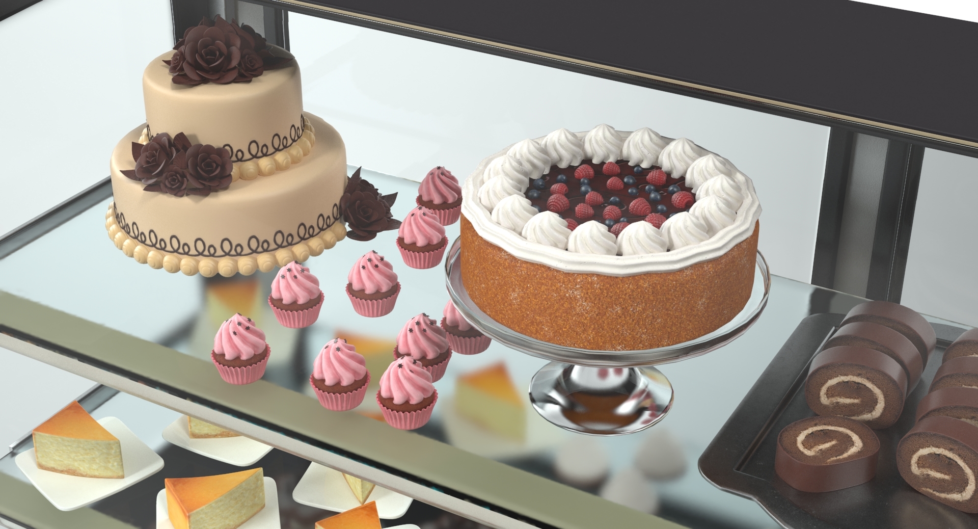 3D showcase cake model - TurboSquid 1332027