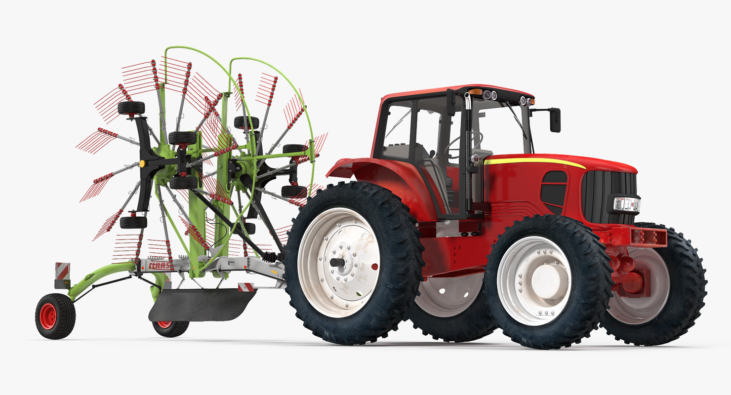 3D model tractor twin rotor rake - TurboSquid 1332847