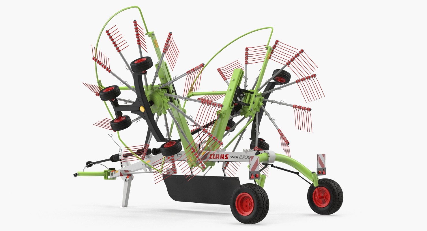 3D twin rotor hay rake model - TurboSquid 1332861