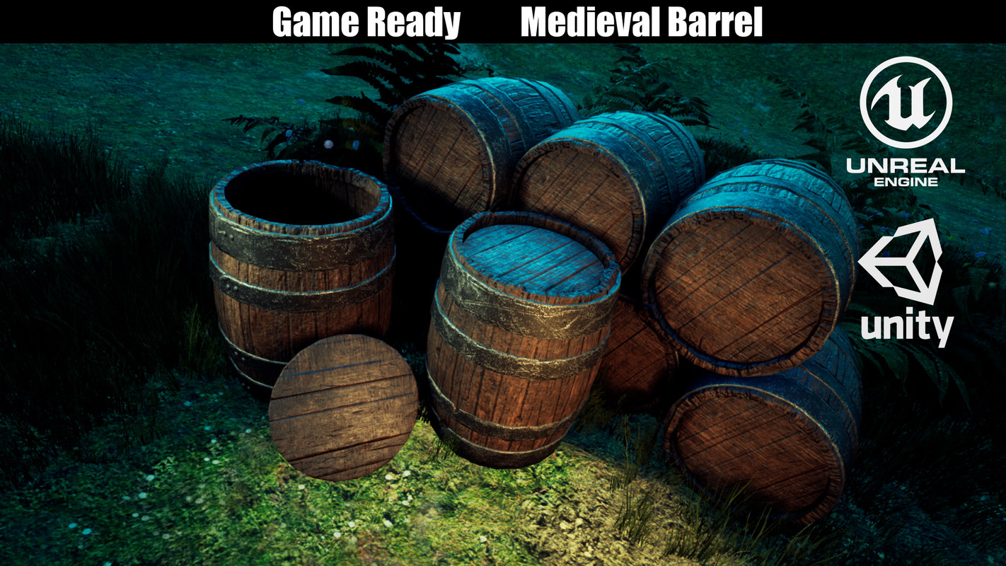 Medieval wooden barrel 3D - TurboSquid 1332884
