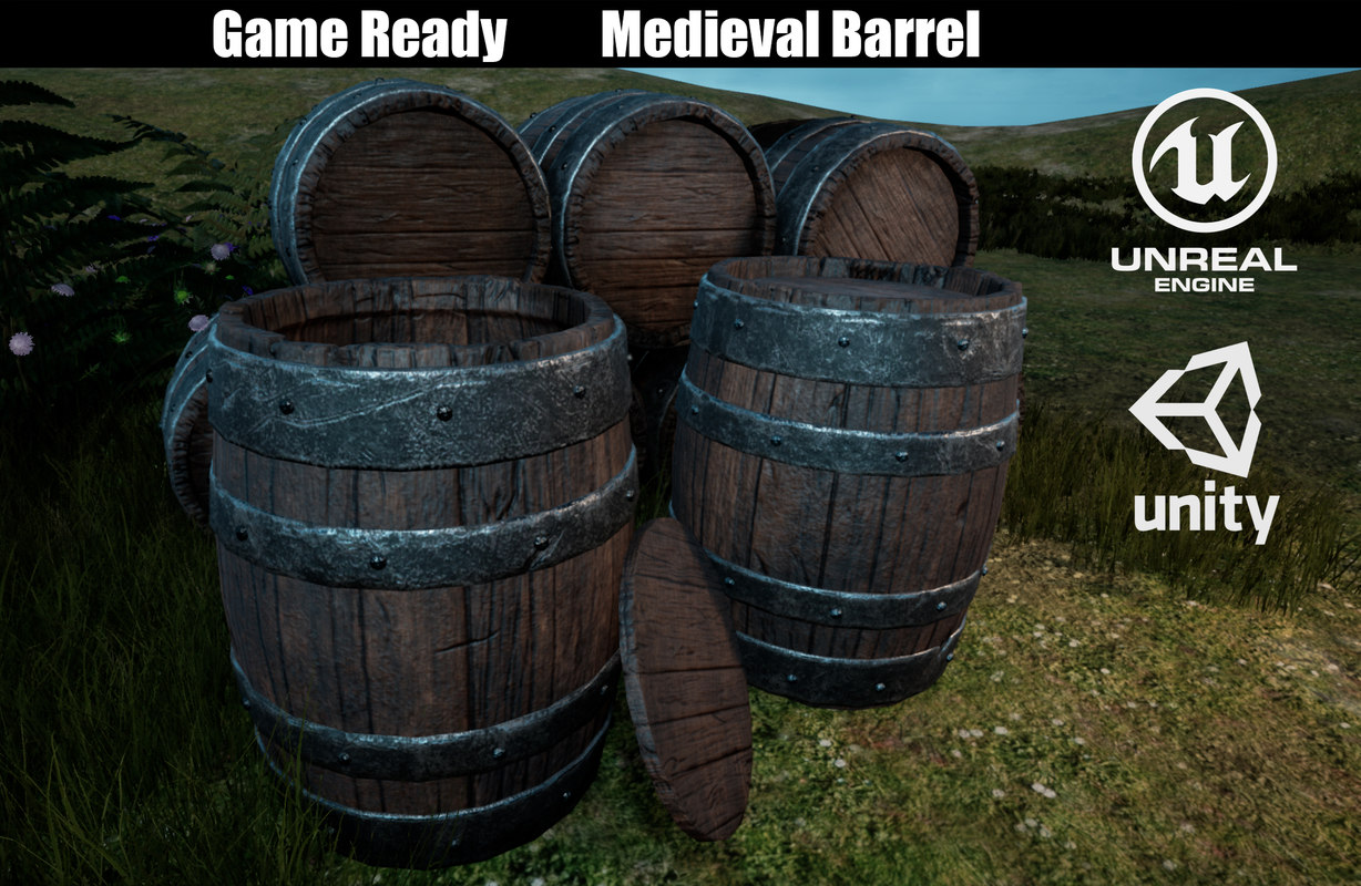3D model ready medieval wooden barrel - TurboSquid 1332965
