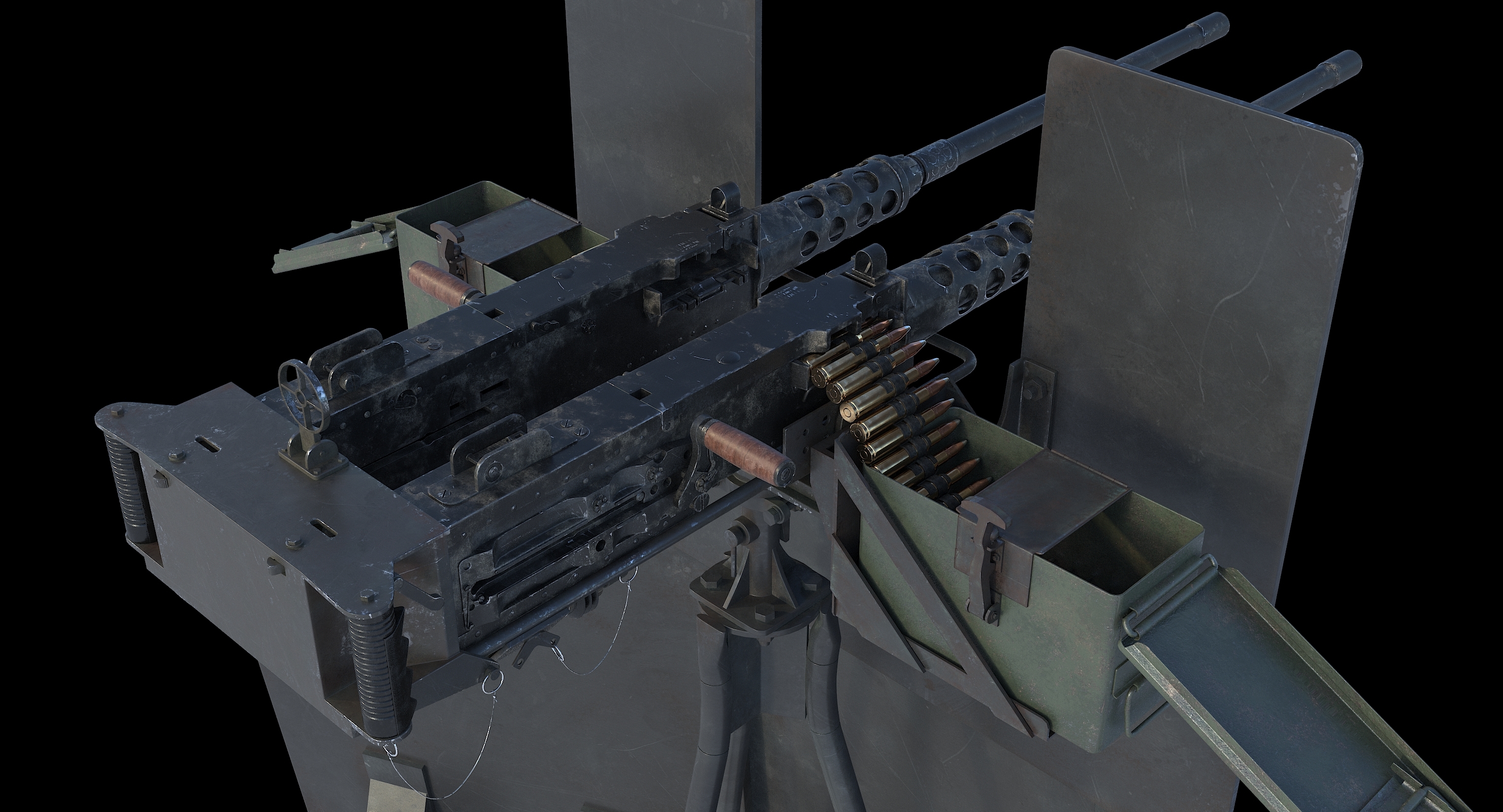 3D m2hb twin browning machine model - TurboSquid 1333888