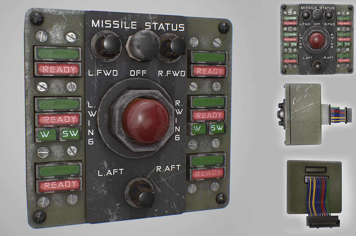 Army missile control panel 3D model - TurboSquid 1334211