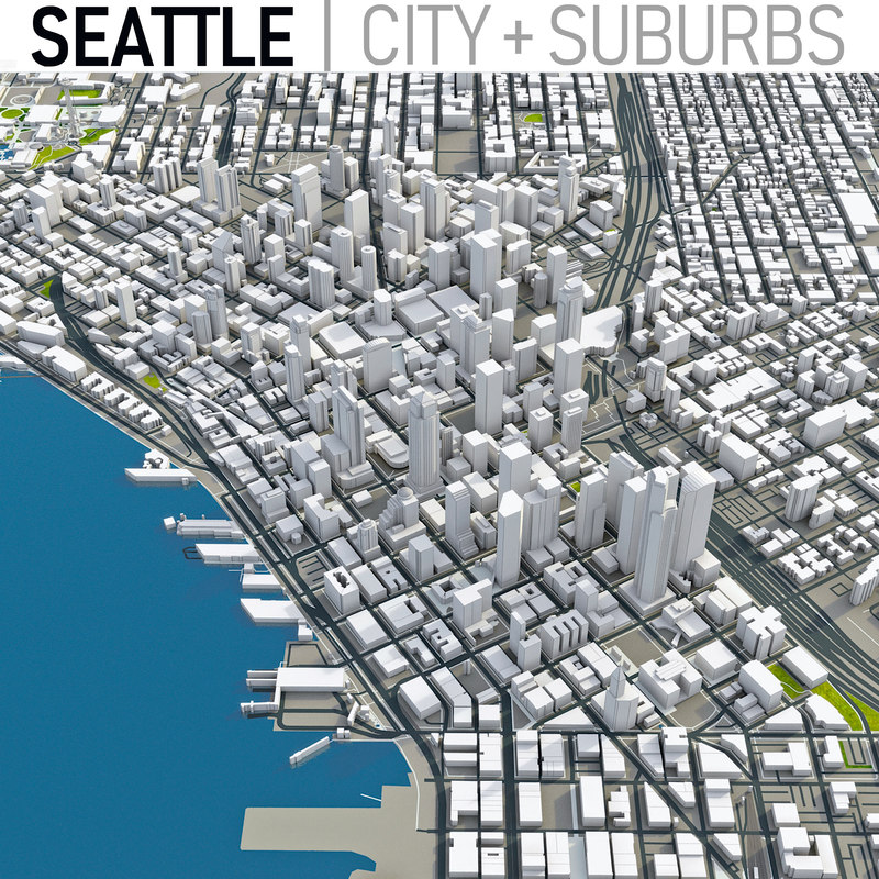 Seattle city area 3D model - TurboSquid 1334510