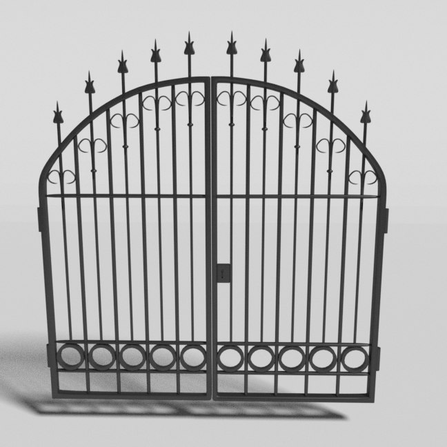Wrought iron gate - model - TurboSquid 1334580
