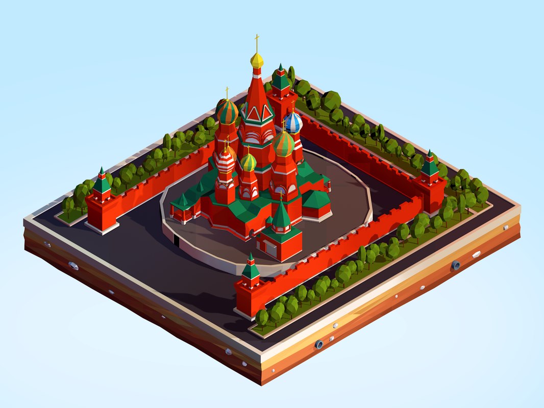 Cartoon kremlin landmark 3D model - TurboSquid 1334636