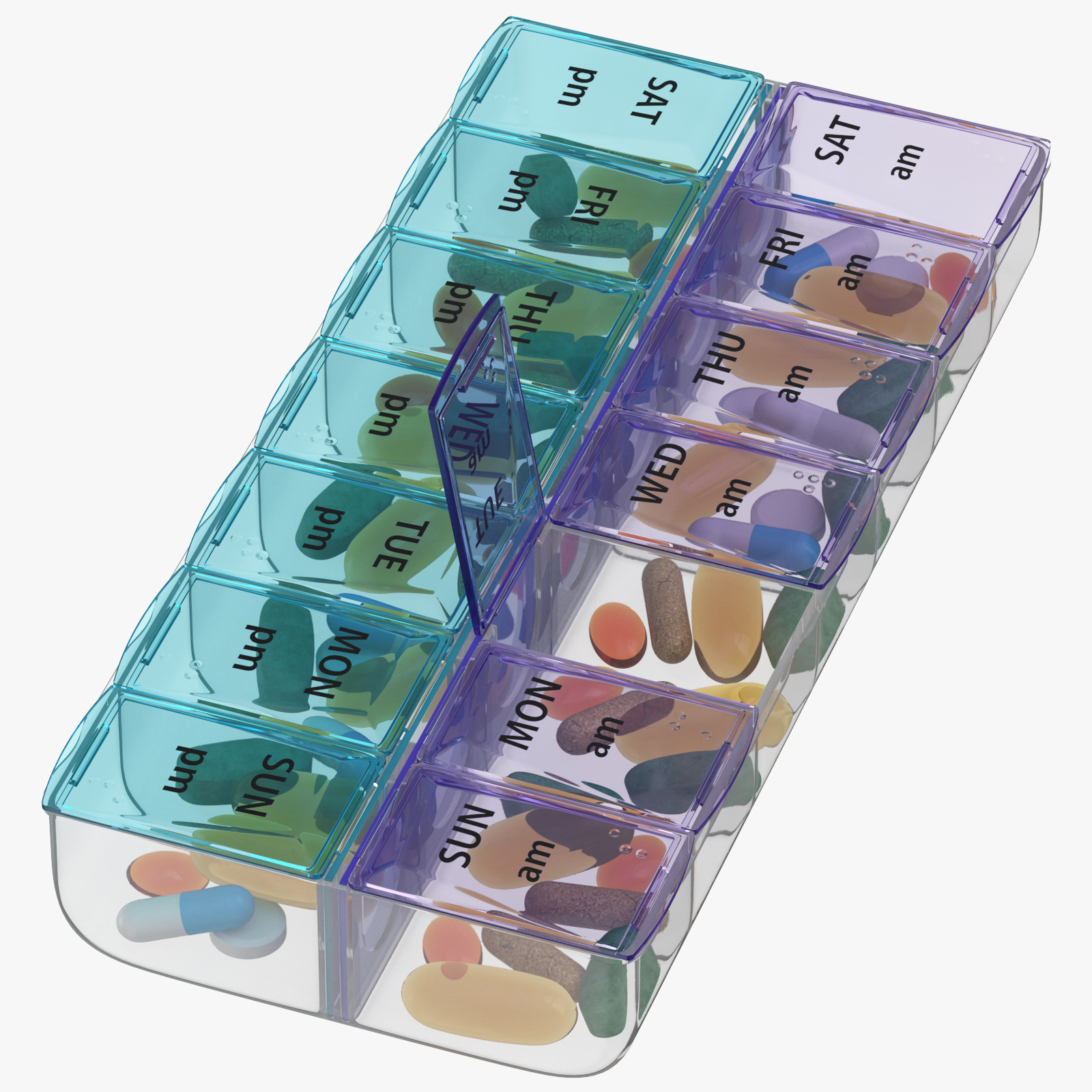 3D weekly pill organizer - TurboSquid 1334668